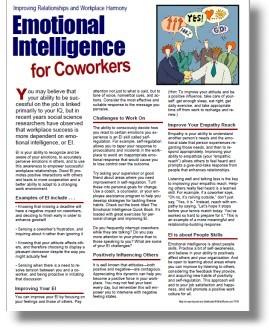 Emotional Intelligence for Employees Workplace Wellness Tip Sheet